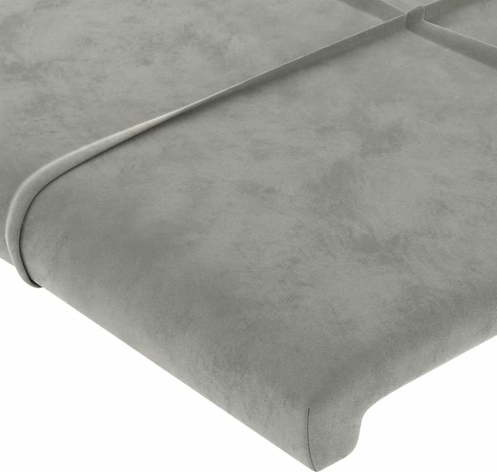 Čelo postele světle šedé 180x5x118/128 cm sametové 3116392