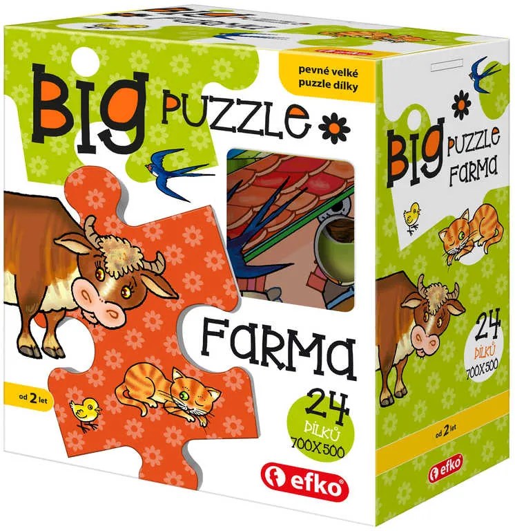 EFKO Baby Puzzle BIG Farma velké dílky skládačka set 24 dílků 68x47cm v krabici ef54614