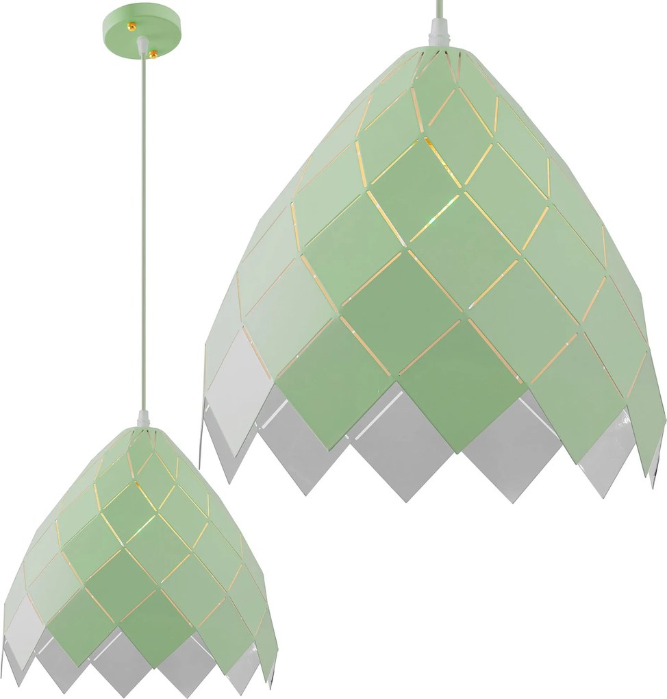 Toolight Toolight, kovové závěsné stropní svítidlo 1xE27 APP339-1CP, zelená, OSW-08960