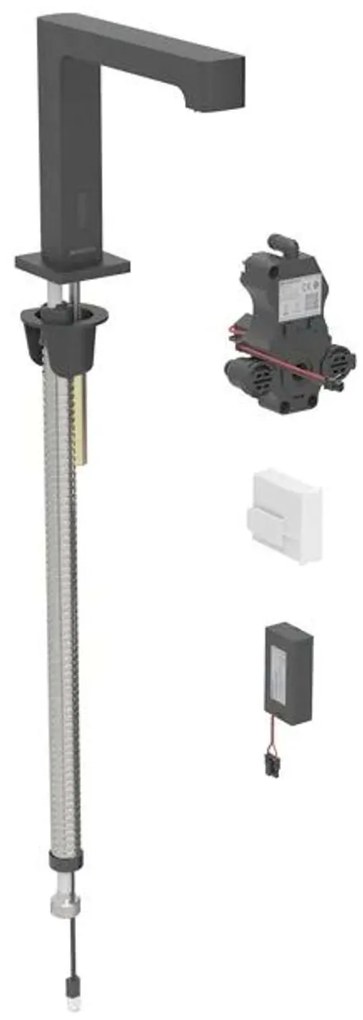 Geberit Brenta - Elektronický umyvadlový ventil, pro studenou vodu, bateriové napájení, easy to clean, matná černá 116.193.14.1
