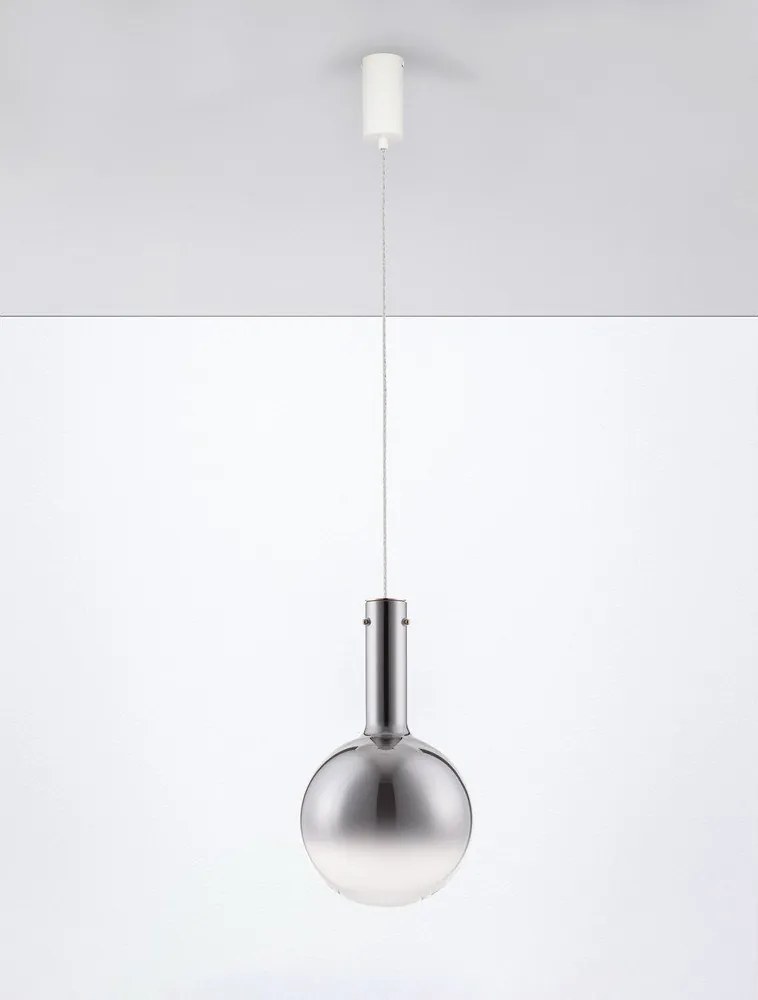 Šedé skleněné LED stmívatelné závěsné svítidlo ø 25 cm Nostos – Nova Luce