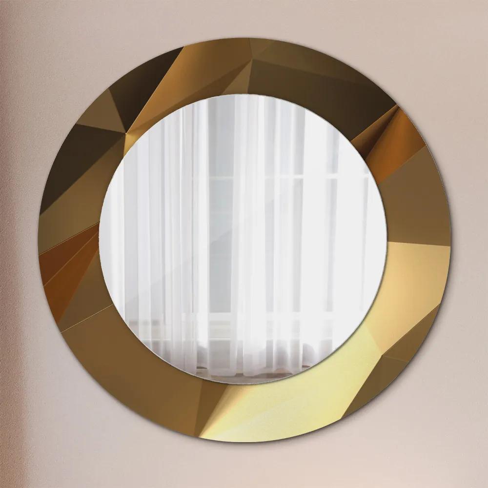 Kulaté dekorativní zrcadlo Zlatá abstrakce fi 50 cm