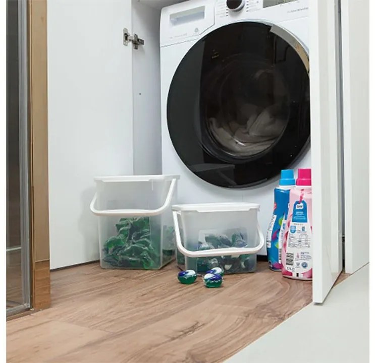 Rotho Nádoba na prací prášek, granule nebo bioodpad – 9 l DETERGENT Transparentní