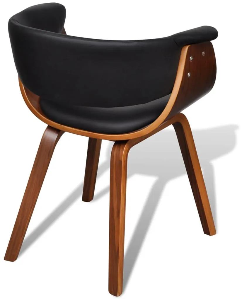 Jídelní židle 6 ks ohýbané dřevo a umělá kůže,  270552