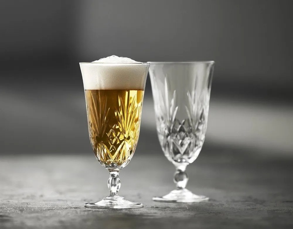 Křišťálové skleničky v sadě 4 ks na pivo 400 ml Melodia – Lyngby Glas