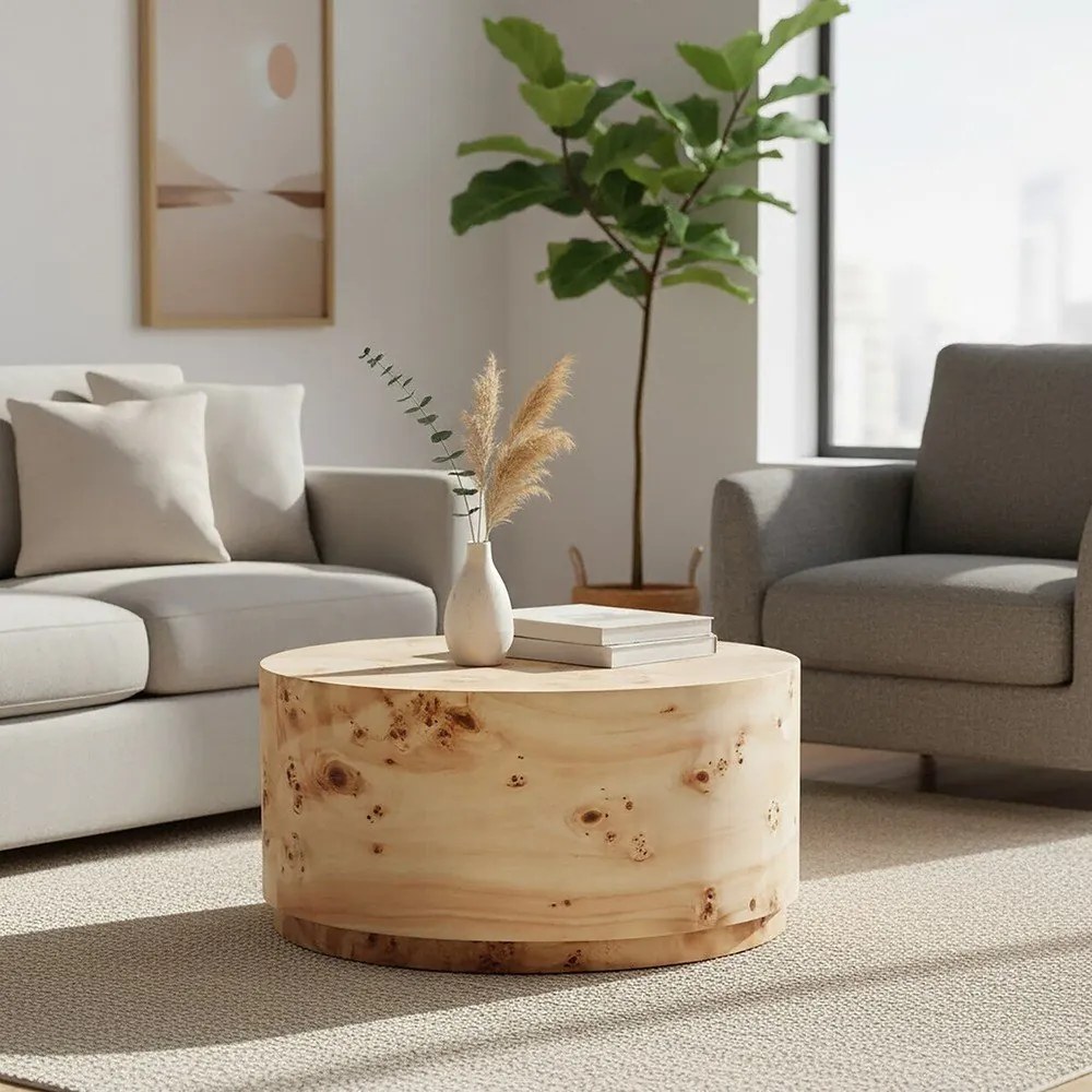 Kulatý konferenční stolek v přírodní barvě ø 80 cm Mota – Premier Housewares