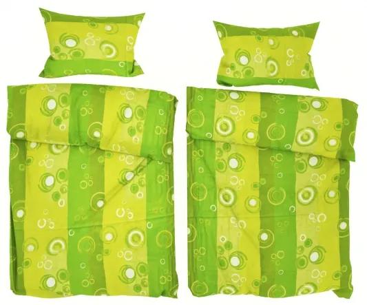 Prodloužené bavlněné povlečení 140x220 na 2 postele - Ariel zelené bubliny Lobles