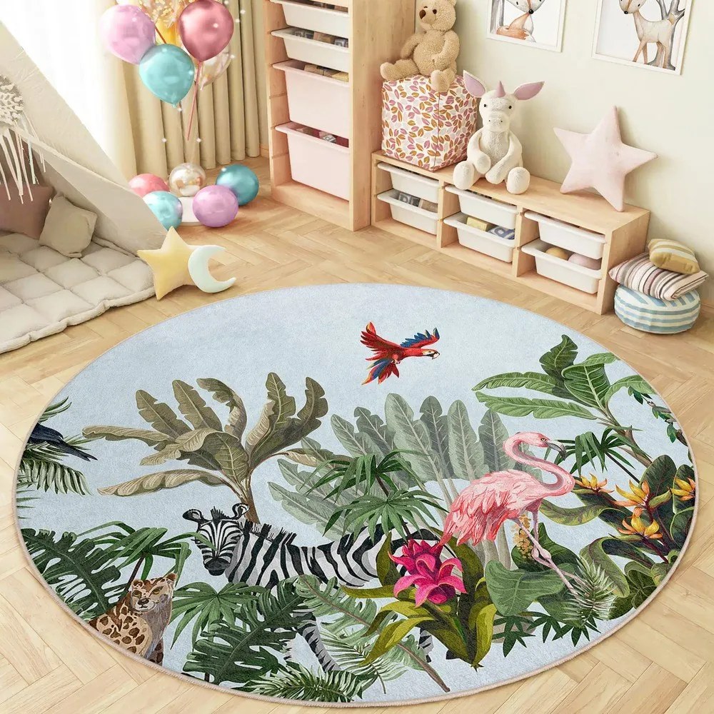 Pratelný dětský koberec ø100 cm Jungle – Mila Home