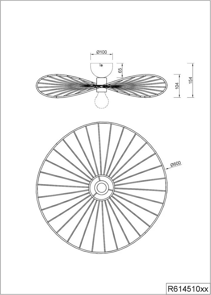 Bílé stropní svítidlo ø 60 cm Chapeau – Reality