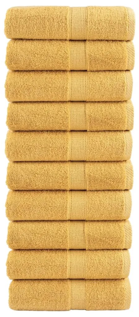 Prémiové ručníky pro hosty SOLUND 10 ks zlaté 30x50 cm 600 g/m² 137280