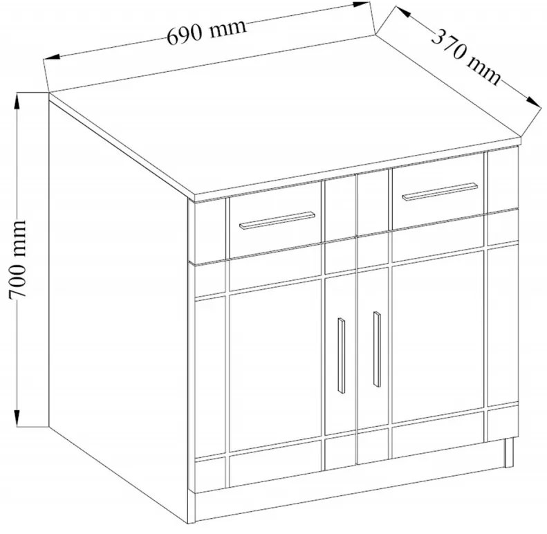 FALCO Komoda Parker 2D2S Odstín: Dub sonoma