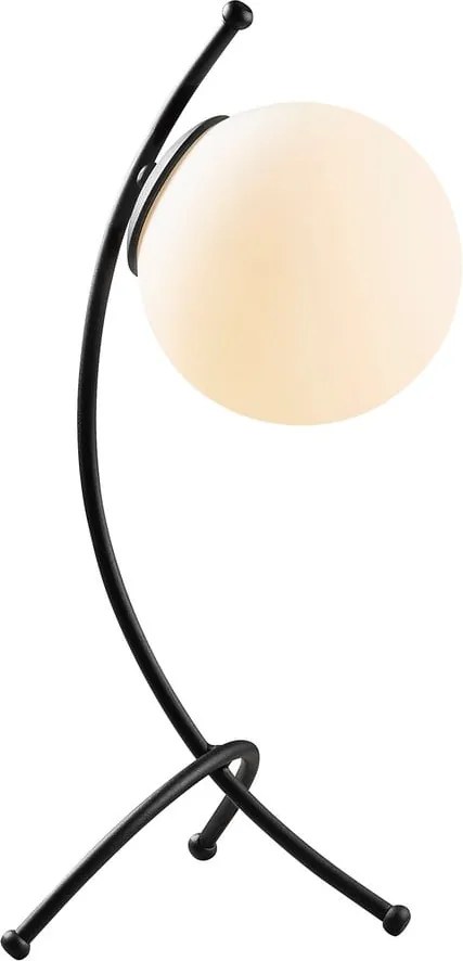 Černobílá stolní lampa se skleněným stínidlem (výška 43 cm) Yay – Opviq lights