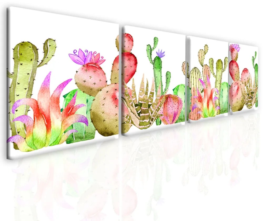 Obraz barevné kaktusy (200x60 cm) - InSmile ®