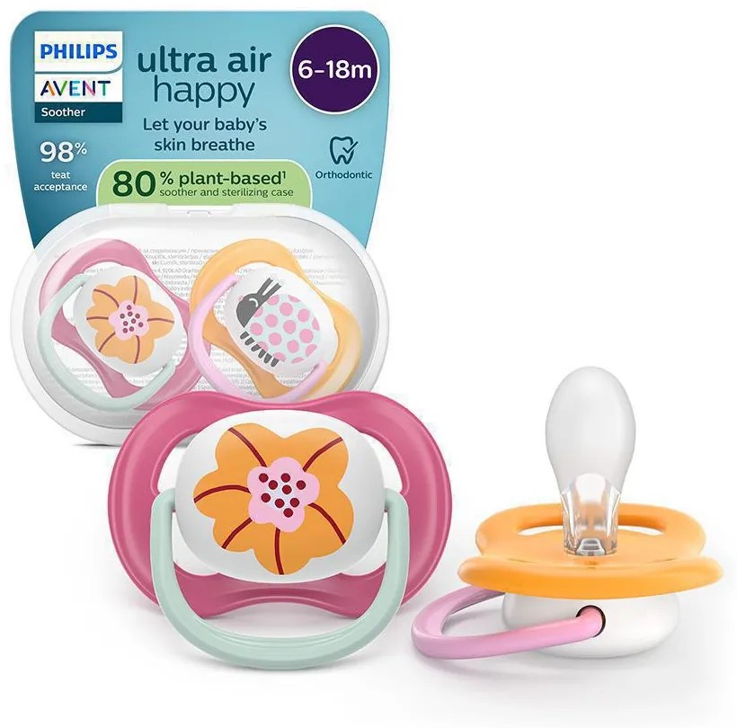 PHILIPS AVENT Šidítko Ultra air obrázek 6-18 m 2 ks Philips Avent Chlapec