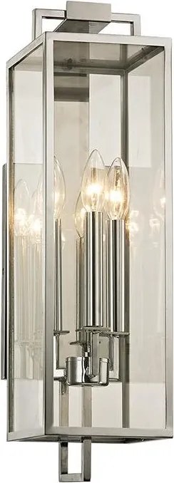 HVLG B6532-CE Venkovní nástěnné svítidlo BECKHAM kov/sklo ocel/čirá E14 3x40W - HUDSON VALLEY (Troy)