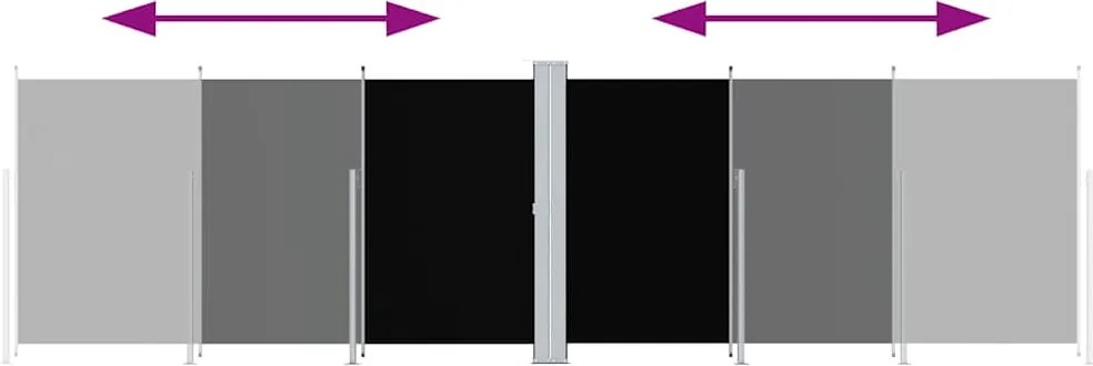 Zatahovací boční markýza černá 180 x 600 cm 318000