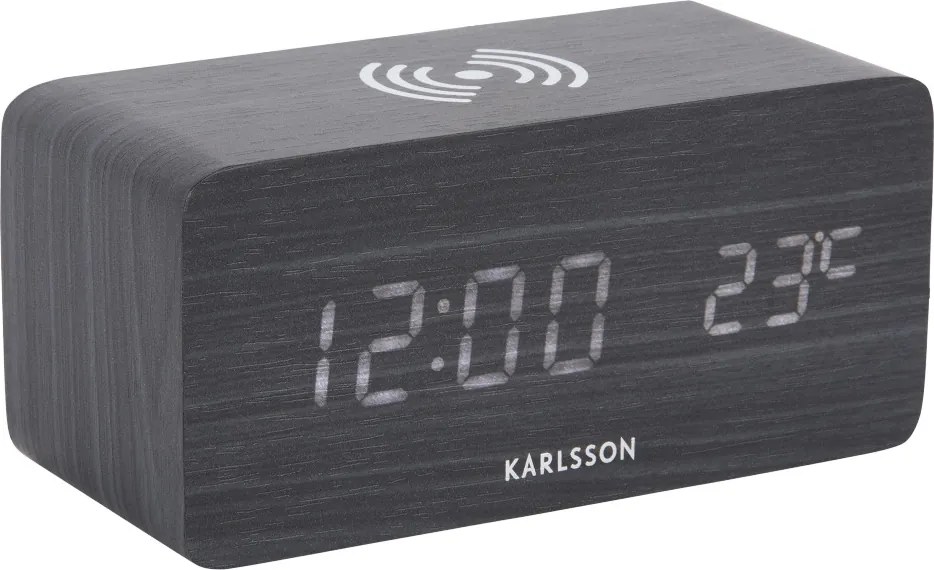 Led budík - hodiny 5933bk karlsson s nabíjením 15cm