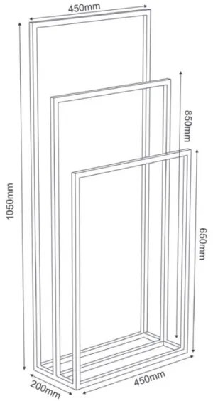 Věšák na ručníky 105x45 cm bílá