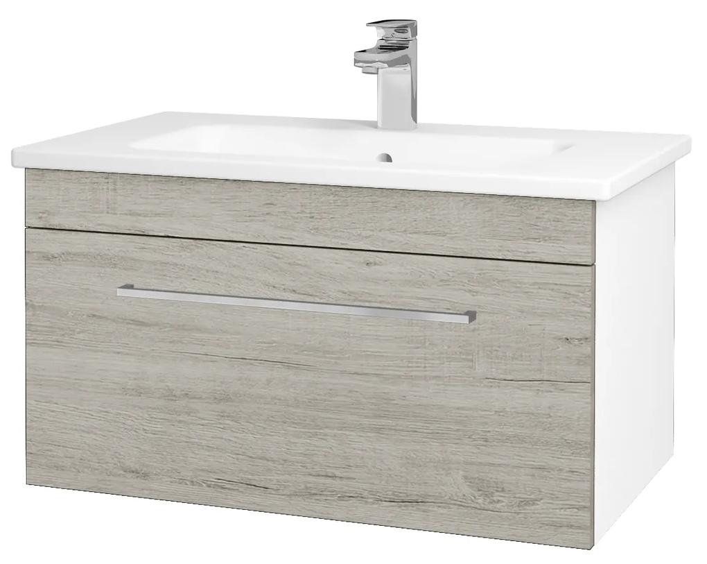 Dřevojas Koupelnová skříň ASTON SZZ 80 Varianta: N01 Bílá lesk / Úchytka T01 / D05 Oregon