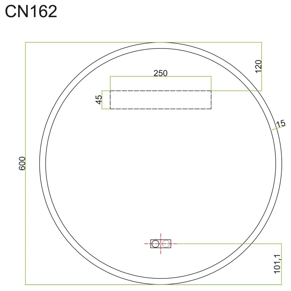 Mereo zrcadlo kulaté 60 cm s LED osvětlením CN162