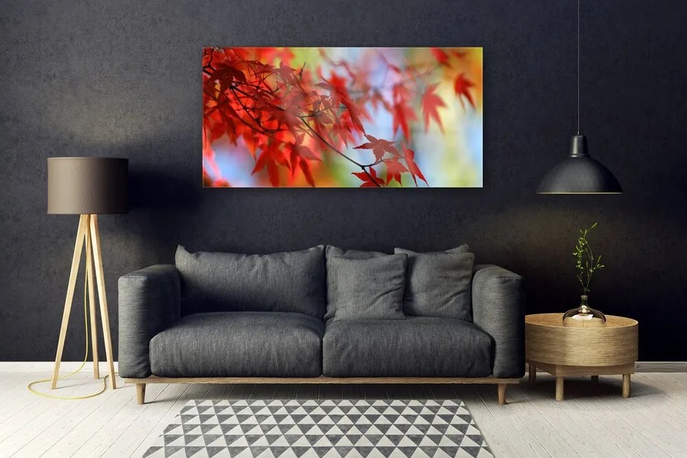 akrylový obraz Listy Příroda 120x60 cm