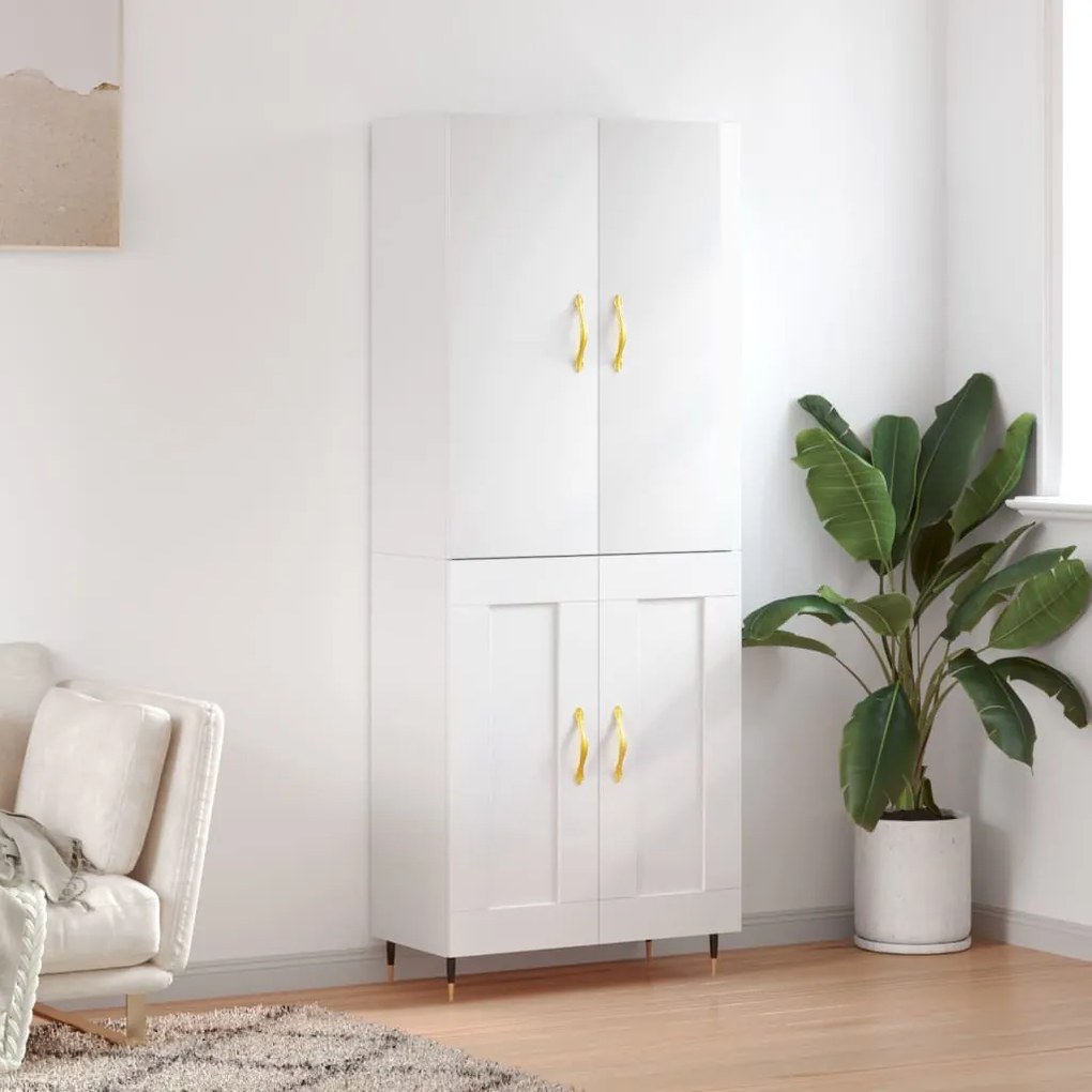 vidaXL Skříň highboard 69,5 x 34 x 180 cm kompozitní dřevo [3195775] Barva: Bílá