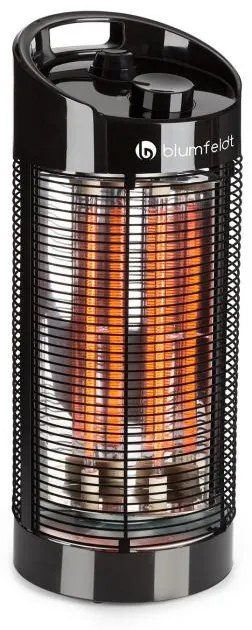 Blumfeldt Heat Guru 360, stojící tepelný zářič, vnější ohřívač, 1200/600 W, 2 topné stupně, IPX4, černý