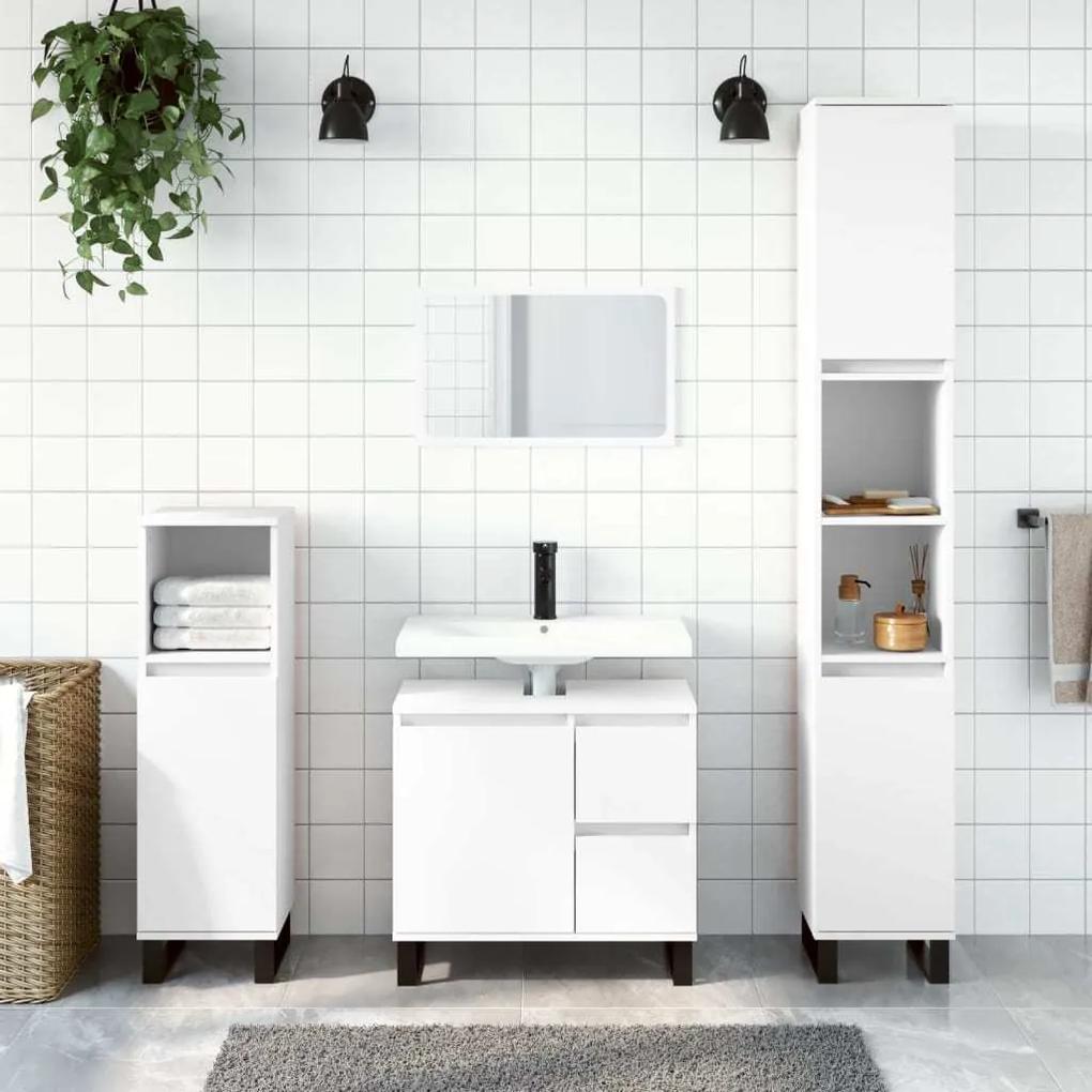 vidaXL Koupelnová skříňka 65 x 33 x 60 cm kompozitní dřevo [831613] Barva: Bílá