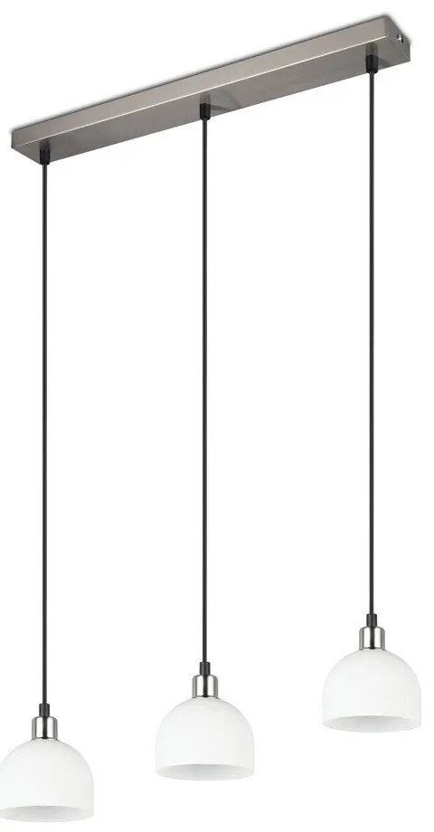 Závěsné svítidlo se skleněným stínidlem v bílo-stříbrné barvě Molly – Reality