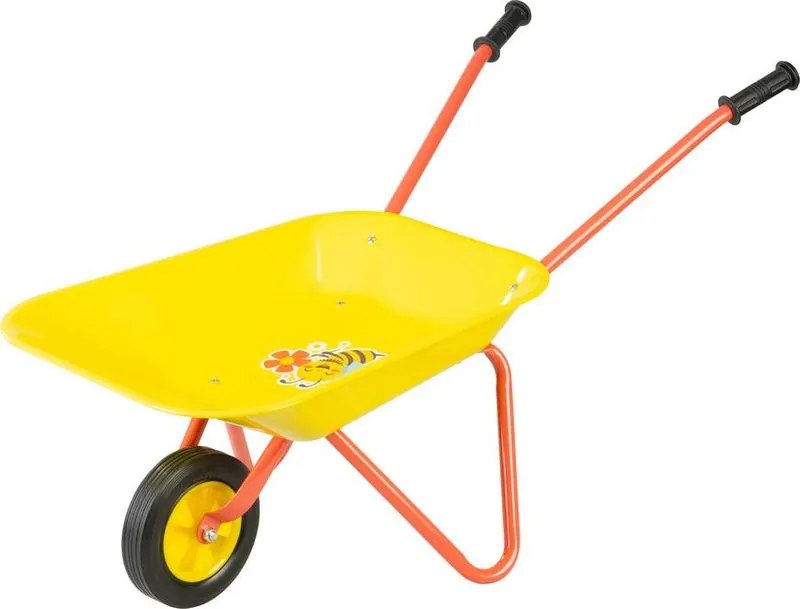 Dětské kolečko Strend Pro, žluté, kovová korba (76 x 38 x 43 cm)