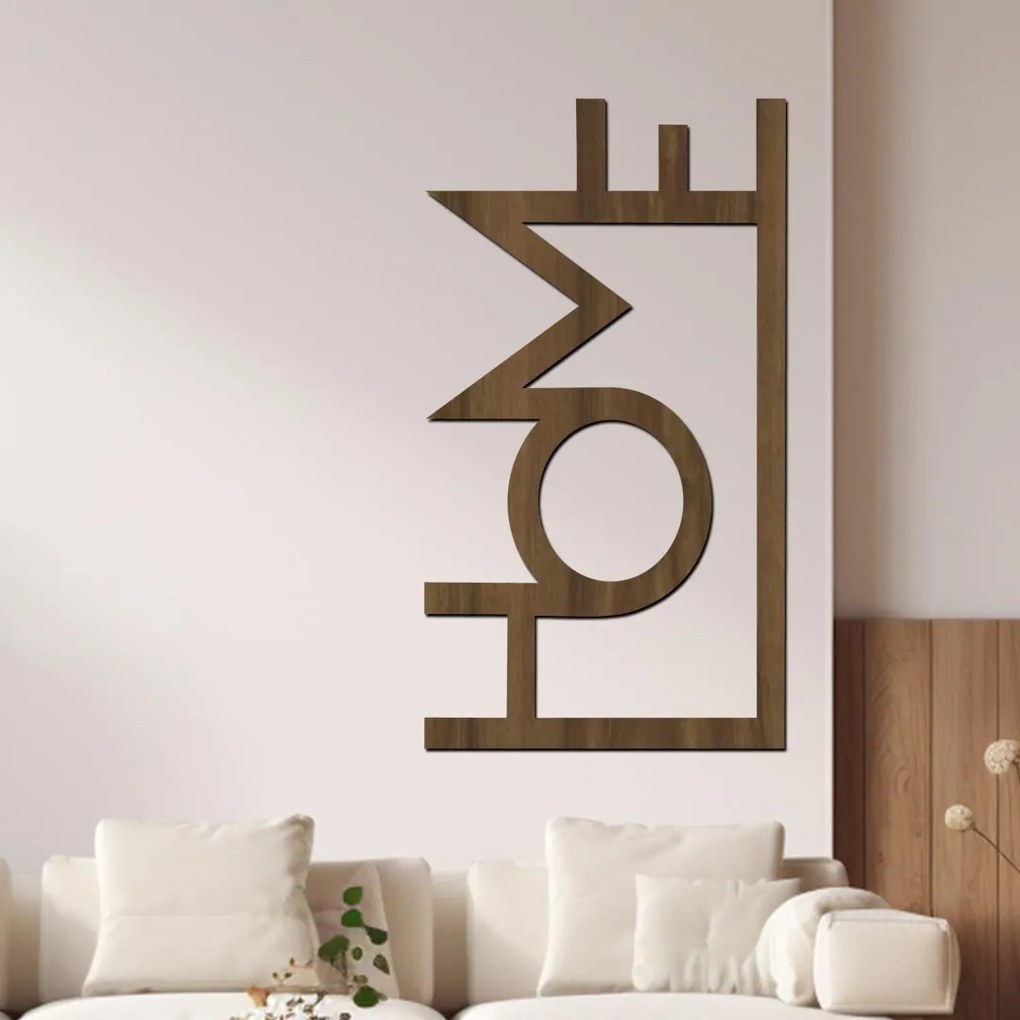 dřevo života Dřevěný nápis na zeď HOME Zvolte rozměr (cm): 22x40, Zvolte barvu dekoru: Ořech