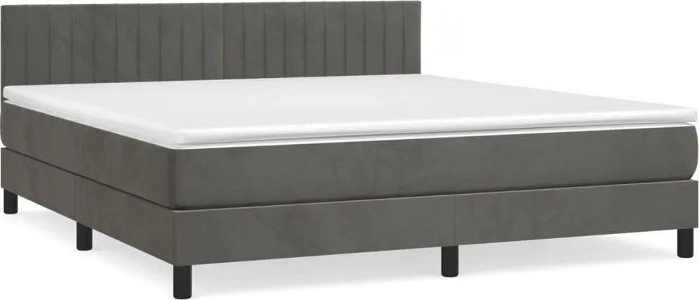 Box spring postel s matrací tmavě šedá 180x200 cm samet 3141438