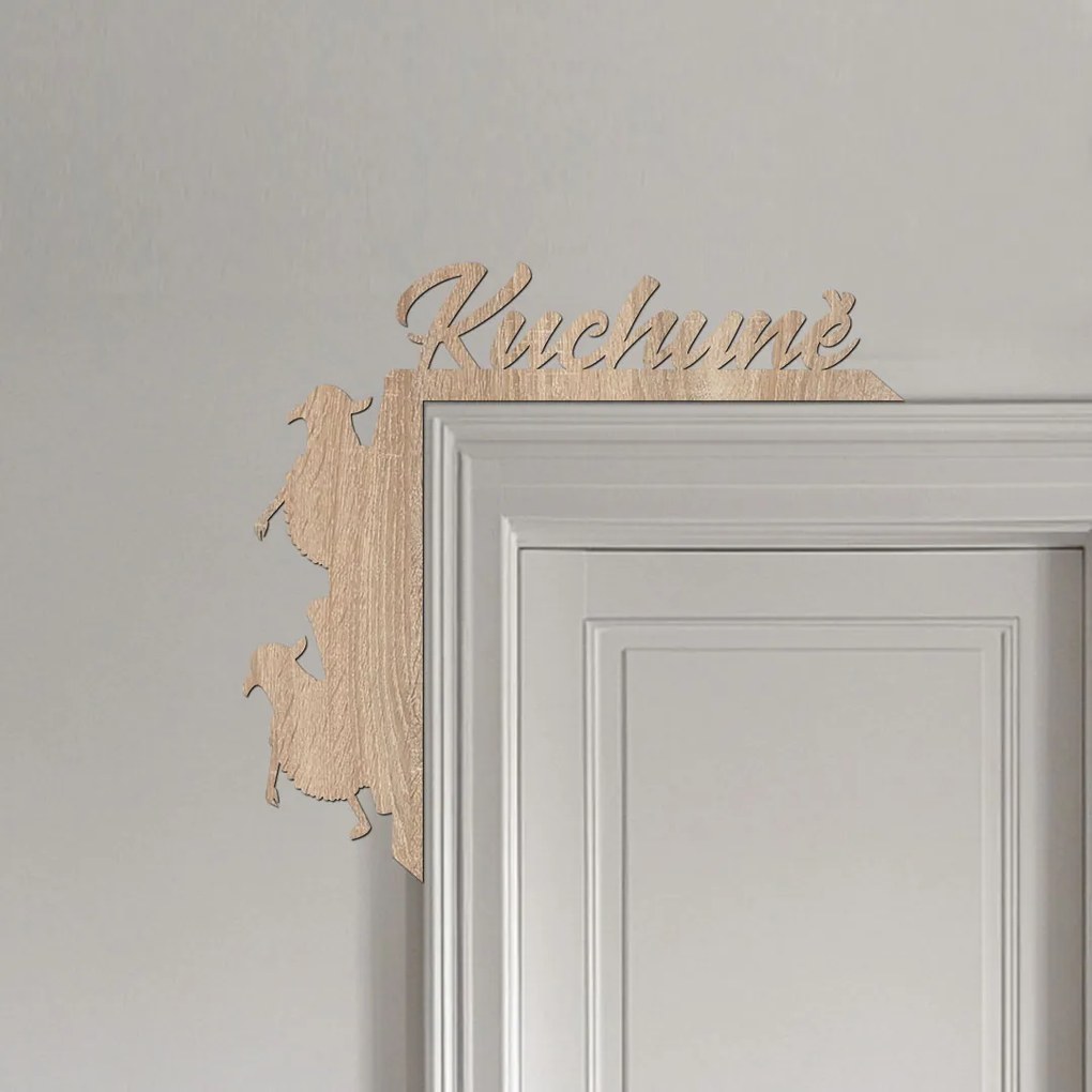 dřevo života Dřevěná cedulka do rohu dveří Kuchyně Zvolte rozměr (cm): 21x20, Zvolte barvu dekoru: Černá