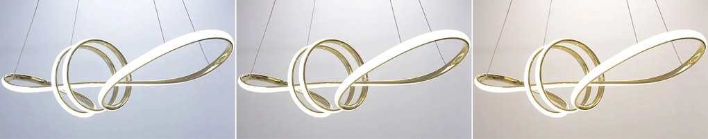 Toolight - LED závěsné svítidlo APP824-CP + dálkové ovládání, zlatá, OSW-06662