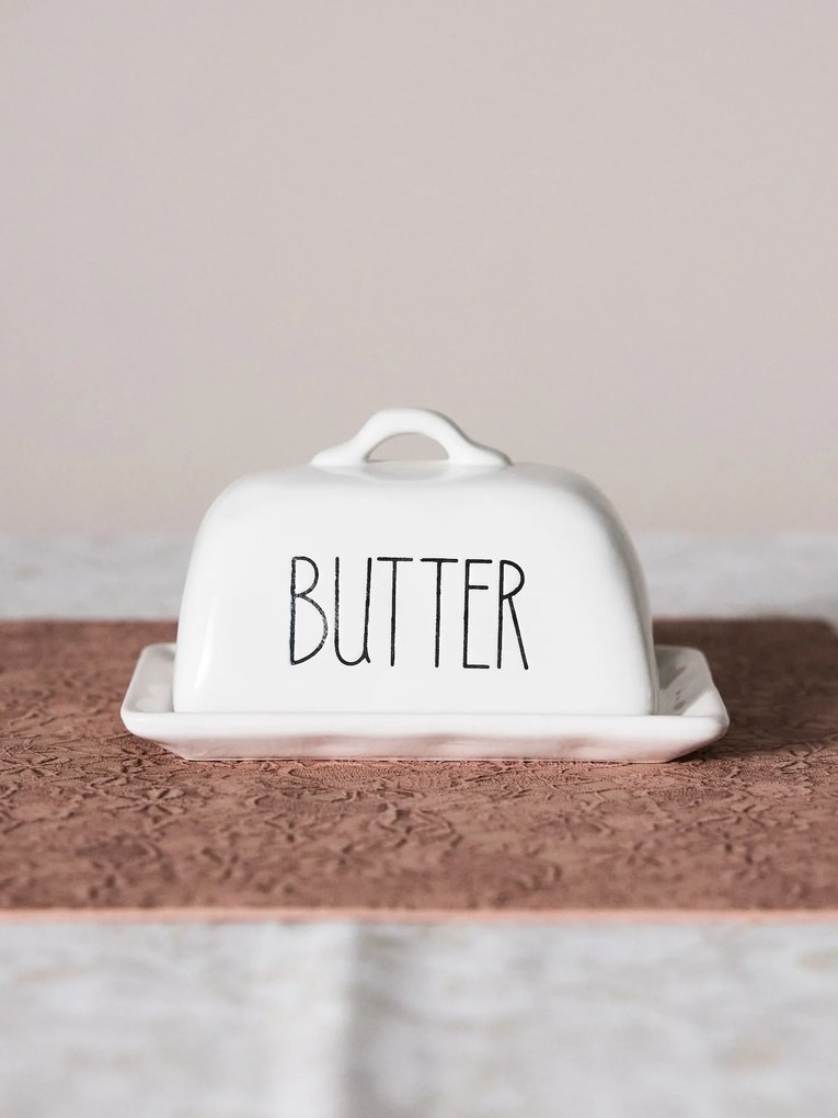 Sinsay - Keramická máslenka s nápisem Butter - bílá