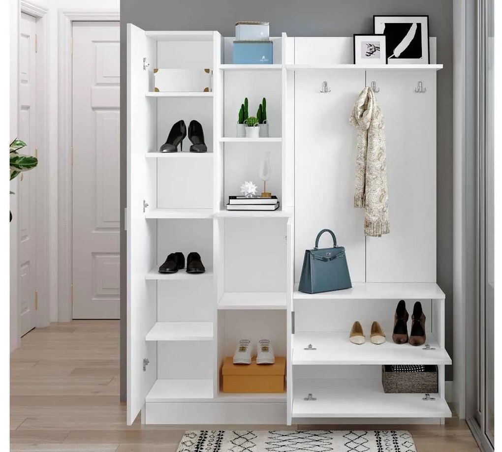 Designová předsíňová stěna Kailano bílá