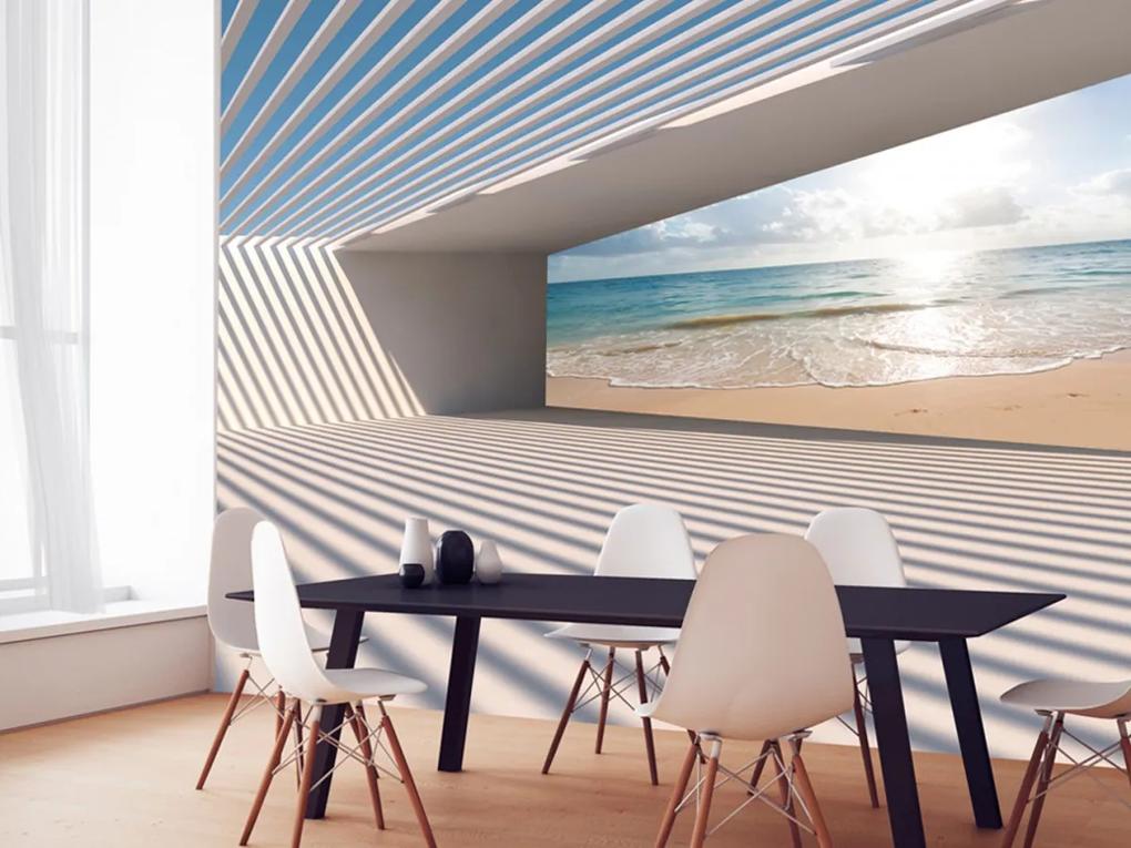 3D tapeta průchod na pláž + lepidlo ZDARMA Velikost (šířka x výška): 150x105 cm