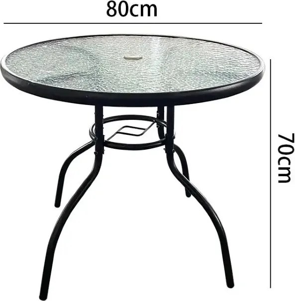 TRENDIE Sestava zahradního nábytku - 4 židle a stůl 80cm kulatý