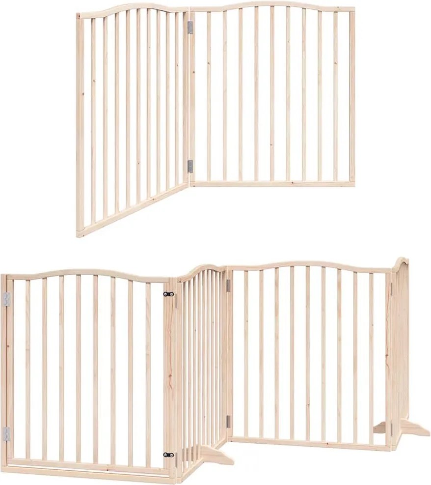 Zábrana pro psy s dvířky skládací 10 panelů 800 cm topol 3155615