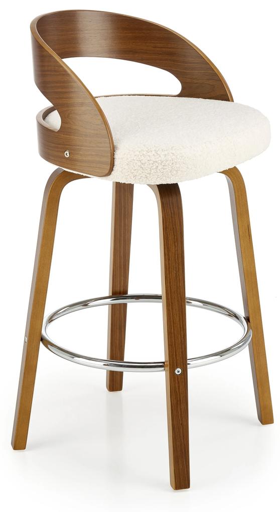 HALMAR H110 barová židle krémová/ořech