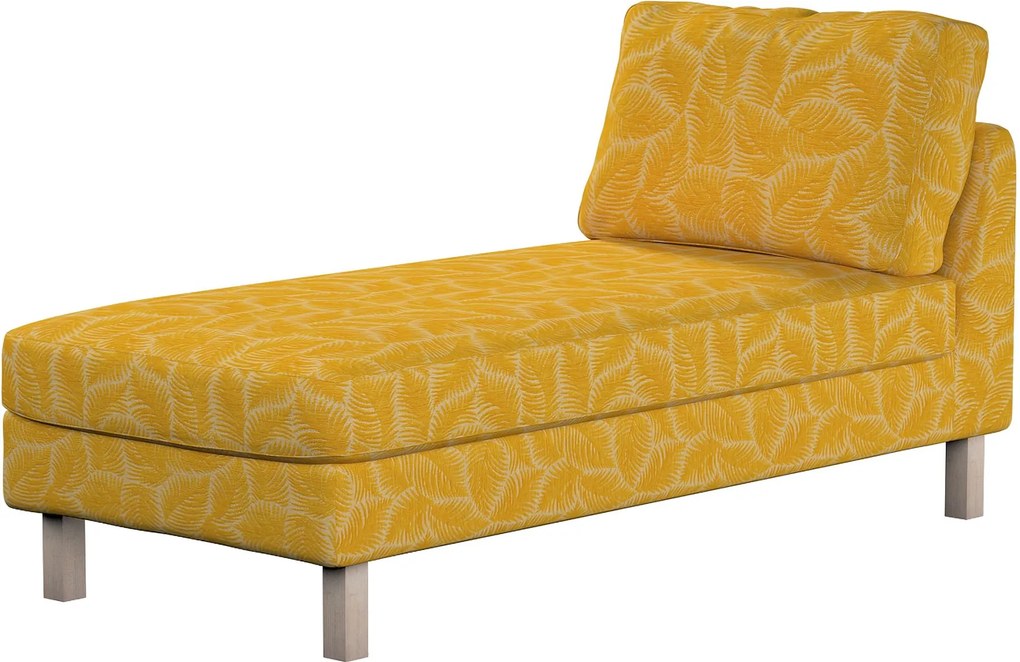 Potah na šezlong IKEA Karlstad samostatný, krátký barva žlutá látka pletený vzor, vzorované