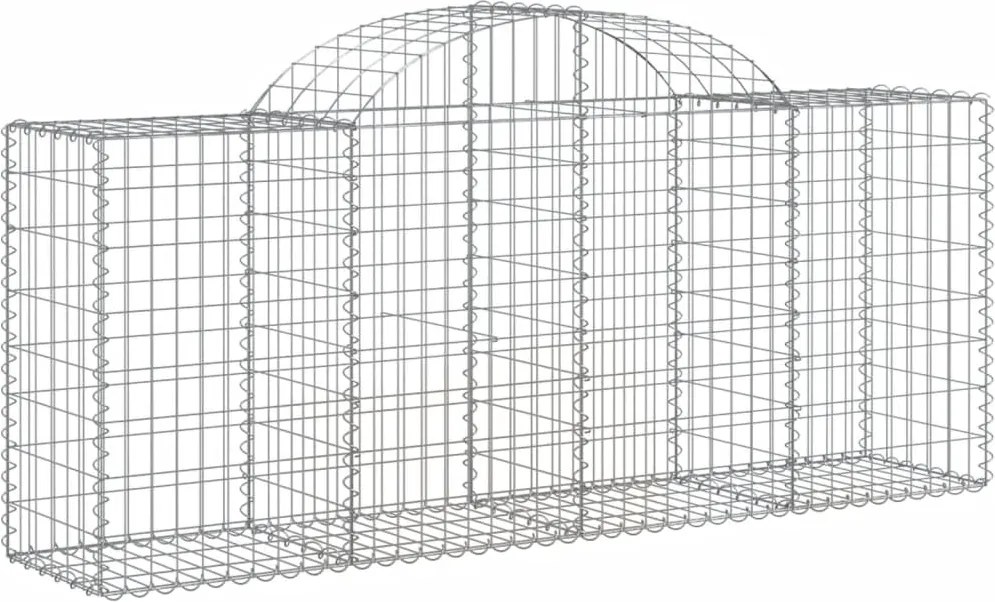 Klenuté gabionové koše 7 ks 200x50x80/100 cm pozinkované železo 3146304