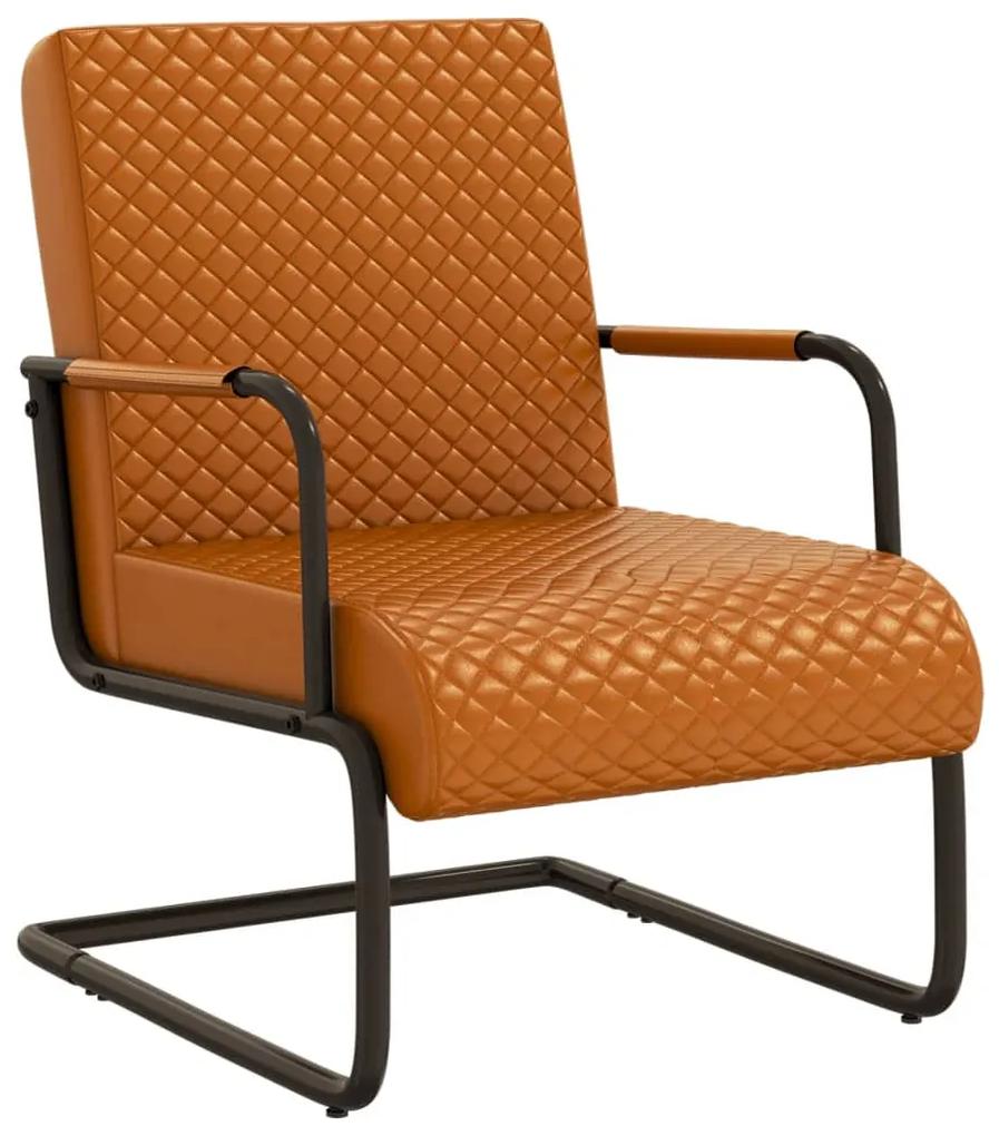 Konzolová židle hnědá umělá kůže,  325780