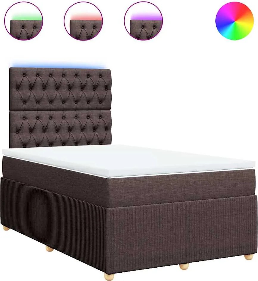 Box spring postel s matrací tmavě hnědá 120x200 cm textil 3294333