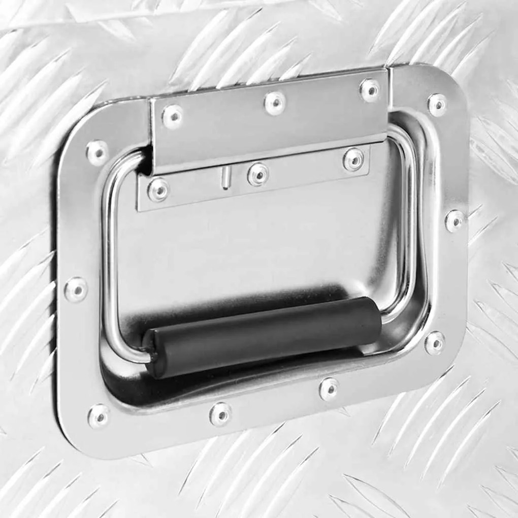 Úložný box stříbrný 80 x 39 x 30 cm hliník 152252