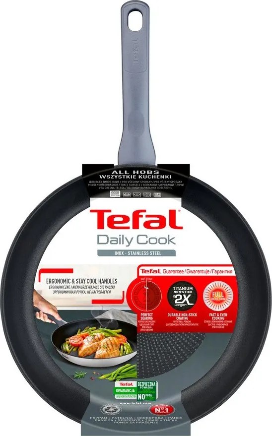 Nerezová pánev s nepřilnavým povrchem ø 28 cm Daily Cook G7300655 – Tefal