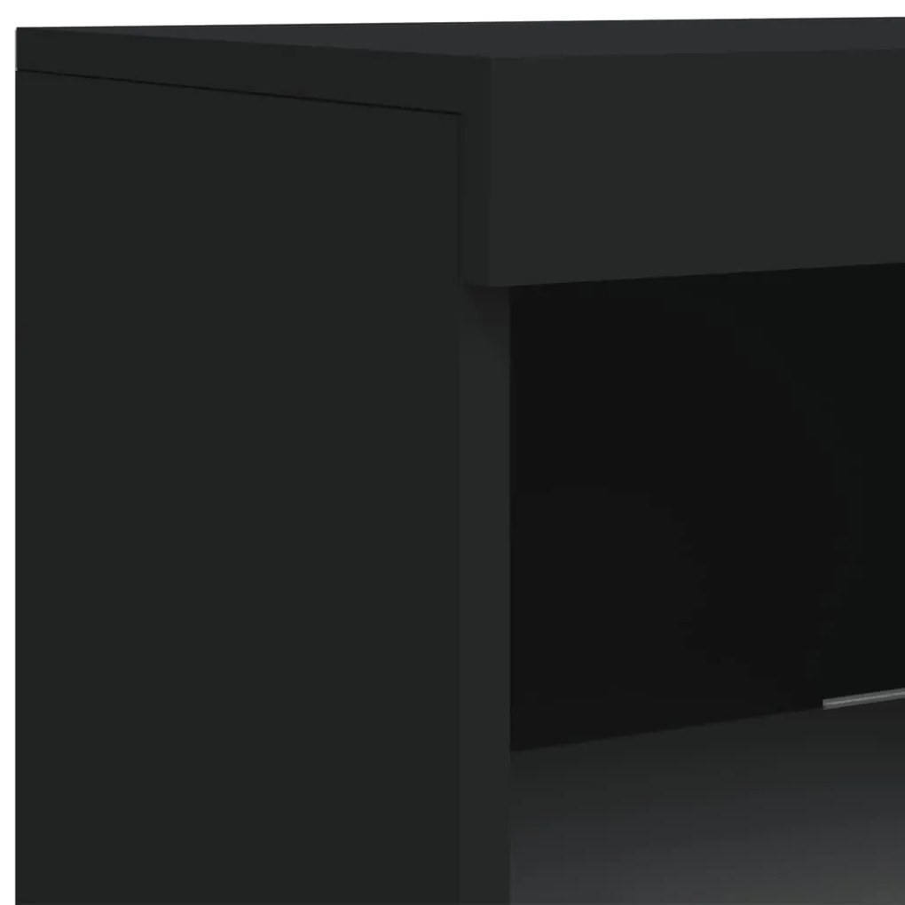 Příborník S Led Osvětlením Černý Černá