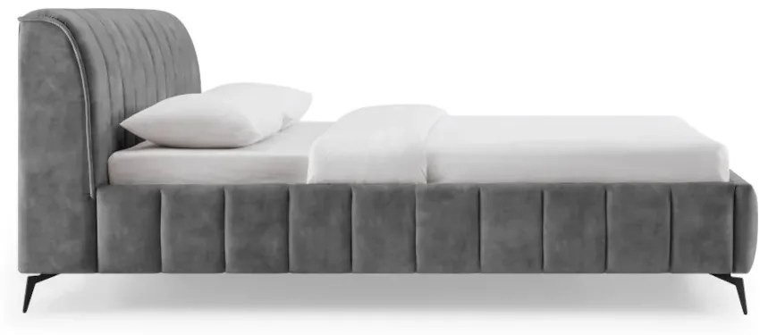 Designová postel Rotterdam 180 x 200 cm šedý samet - skladem