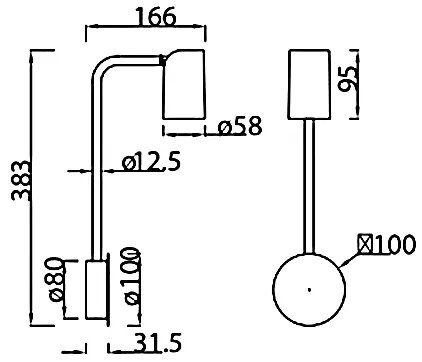 Mantra Sal, bílé nástěnné svítidlo k posteli s otočnou hlavou 1xGU10, výška 38,3cm