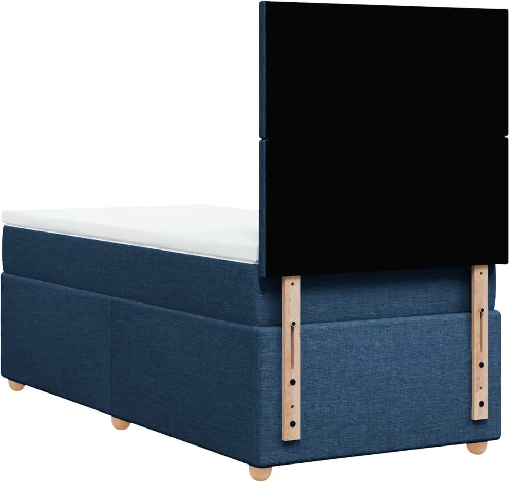 Box spring postel s matrací modrá 80x200 cm textil 3291106
